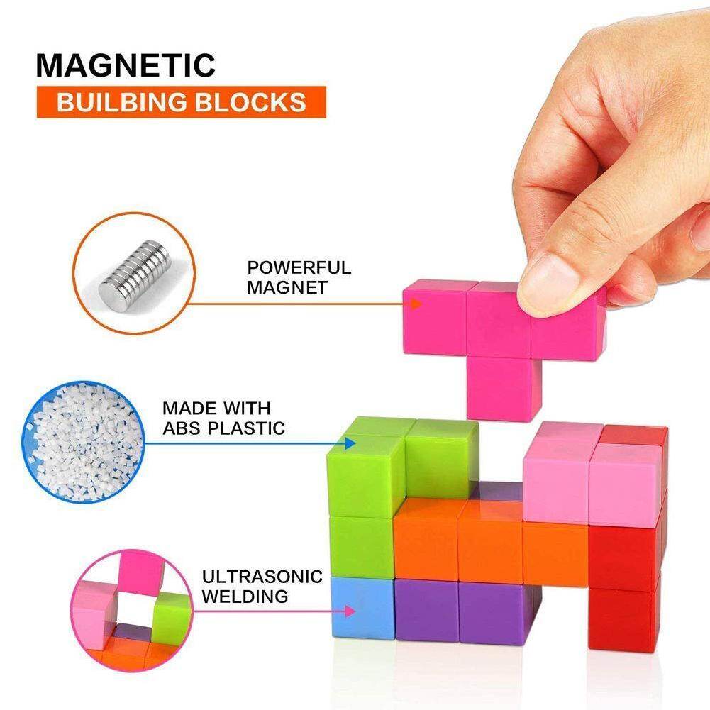 HiQueen Square Magnets Cube Magnetic Building Blocks Cube Toys 7 ...