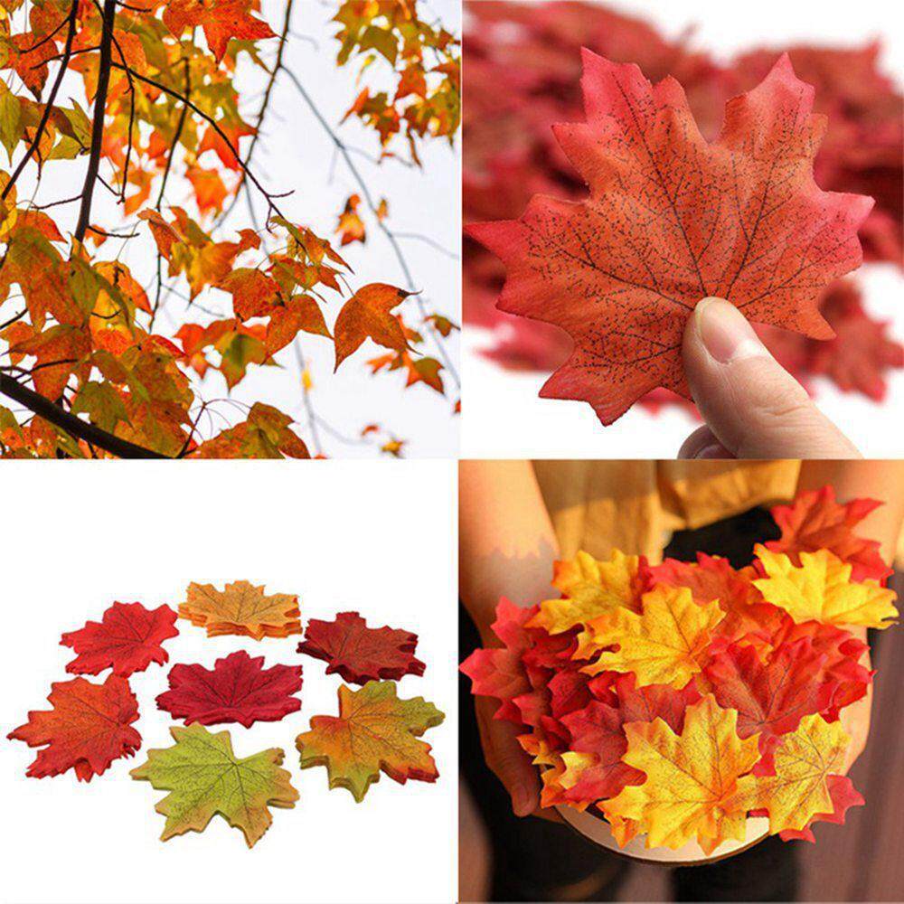 LTPlaza 200/300/400Pcs Maple Leaves Decor Artificial Maple Leaves ...