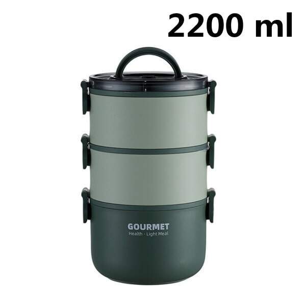 1072 Three(3) Layers Sealed Stainless Steel Insulated Lunch Box Student ...