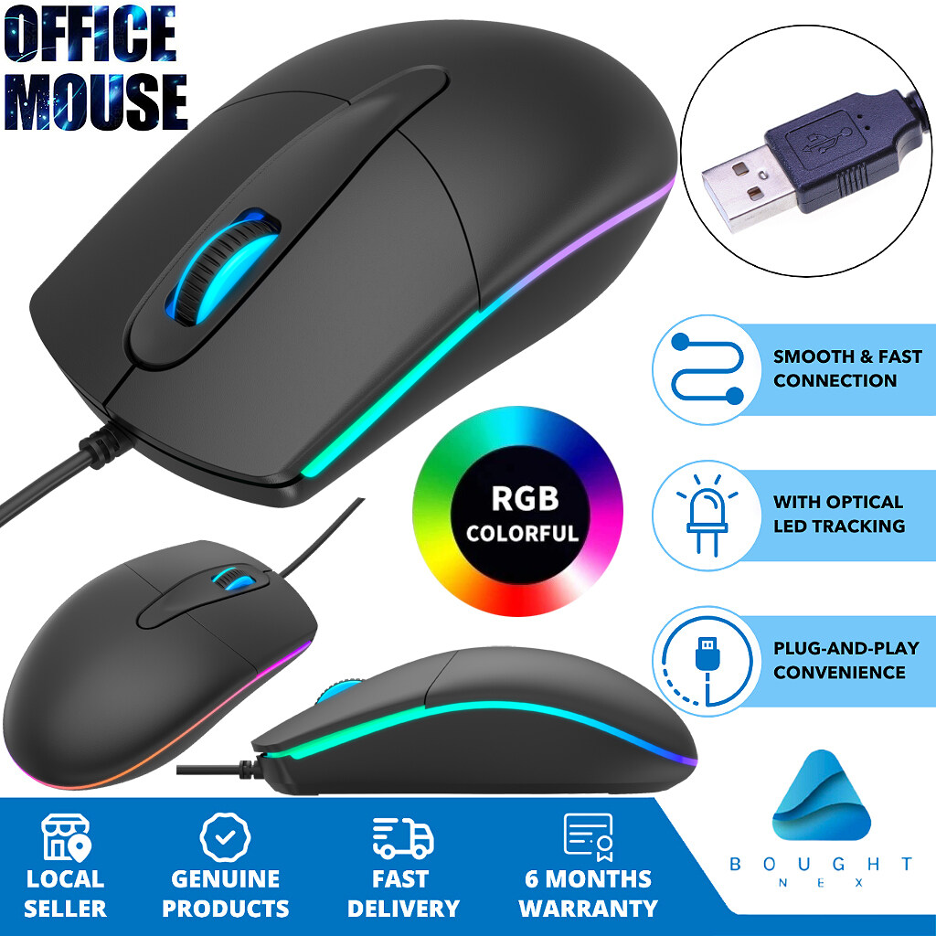 Wireless Mouse 1200DPIRGB Light Effect Mute Mouse Ergonomics ...