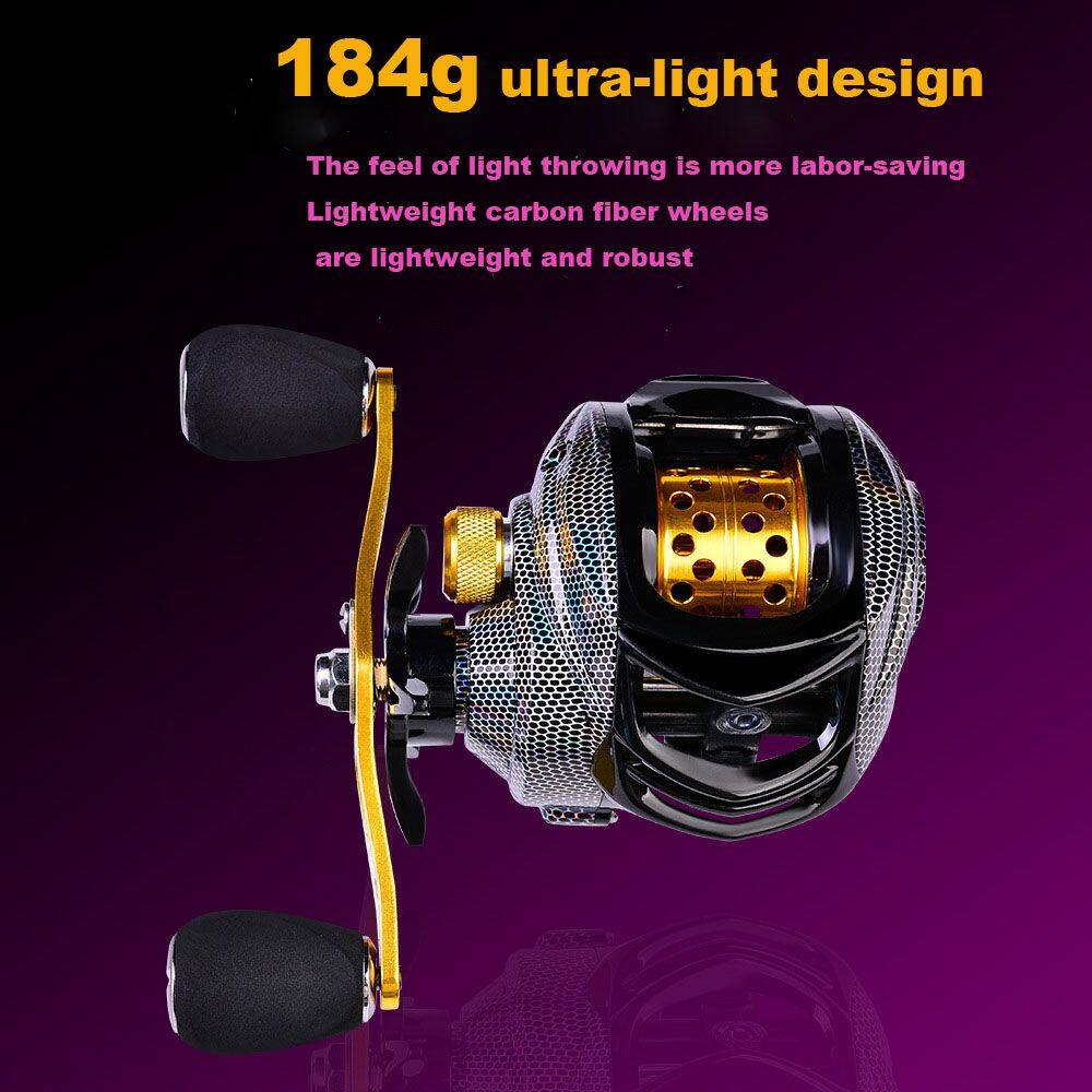 RVIVWK รอกตกปลาคาร์พ18 + 1BB,รอกตกปลาความเร็วสูงคาร์บอนไฟเบอร์7.2:1ลาก ...