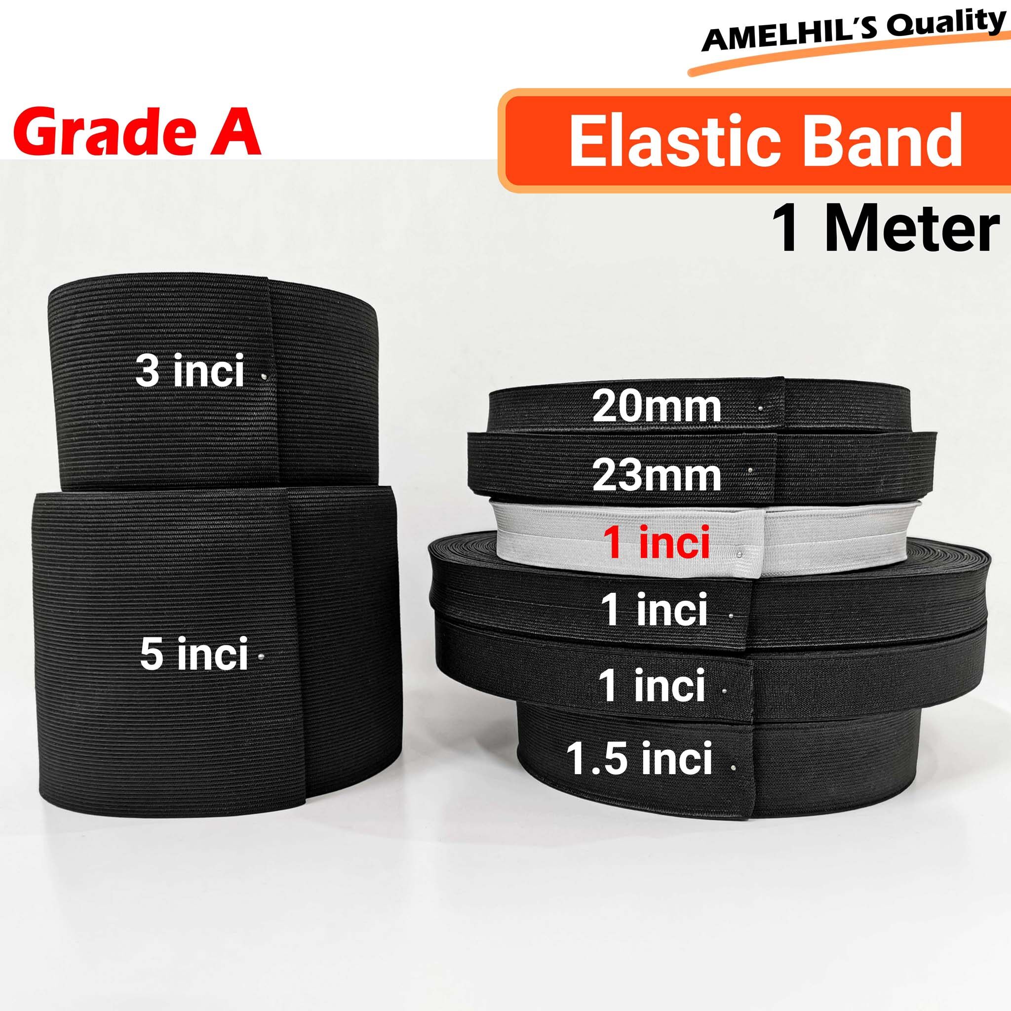 (Meter) Soft Elastic Band Polyester Elastic Band Getah Kain Lembut ...