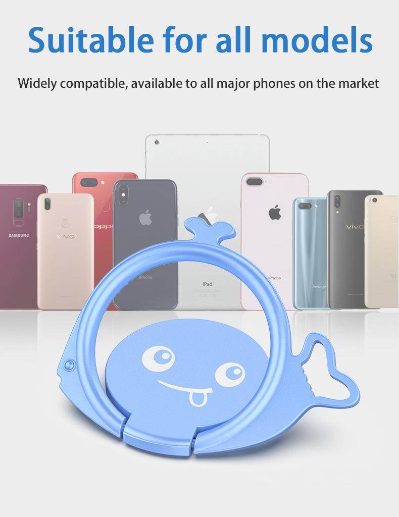 【Ready Stock】 Lucky Fish Phone Holder Metal Painted Ring Buckle Car ...