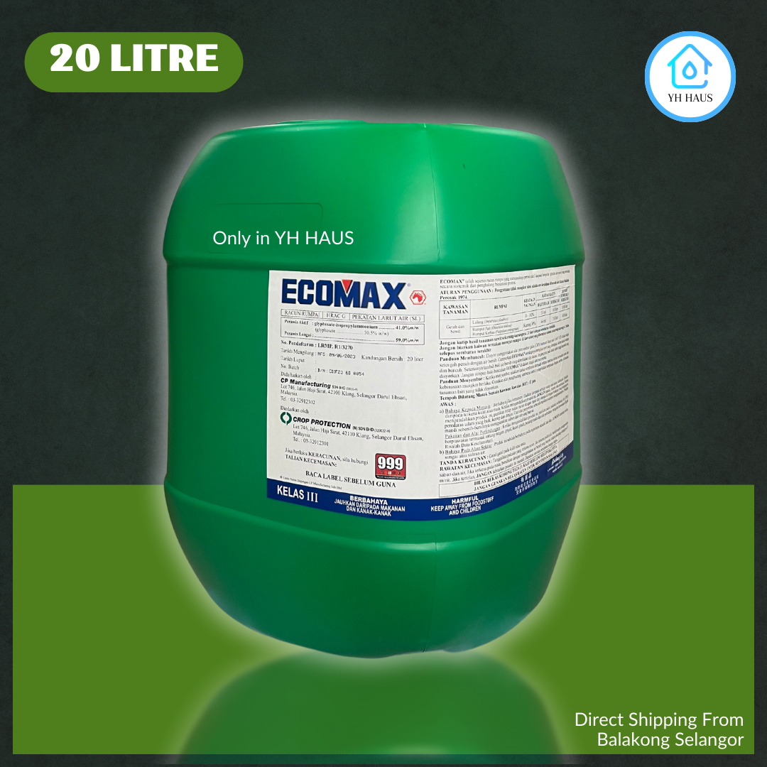 20L ECOMAX Glyphosate 41% Weed Killer (Racun Rumput Lalang/Ubat rumput ...