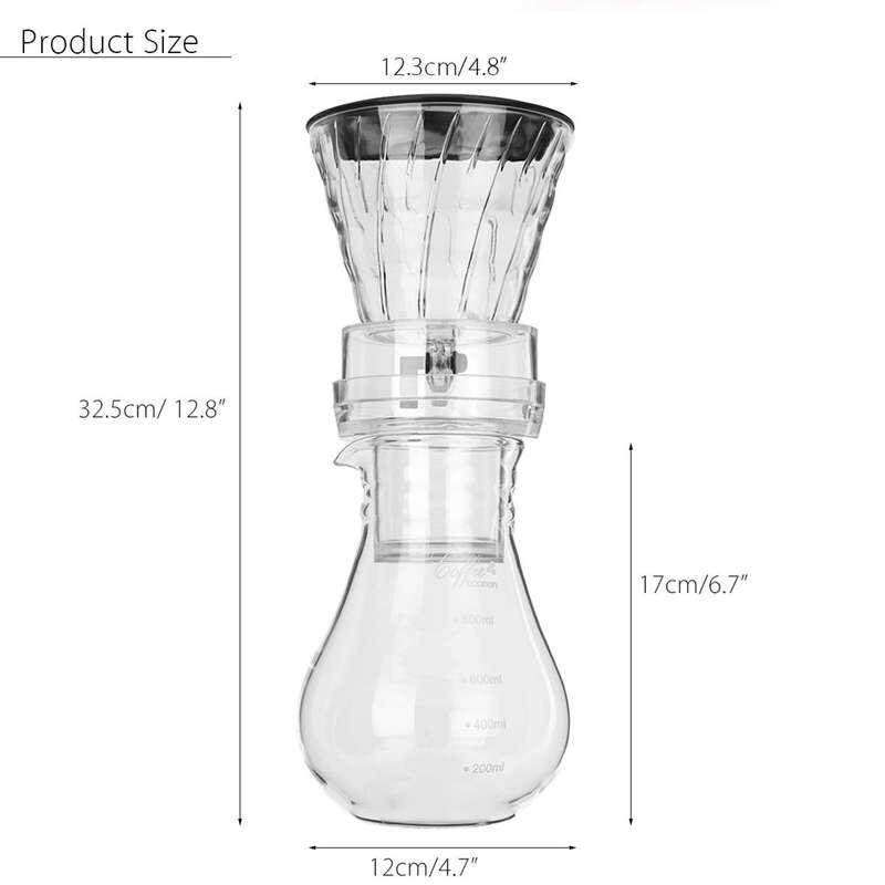 Glass Cold Ice Water Drip Coffee Maker Brew Pot Dripper Coffeemaker ...
