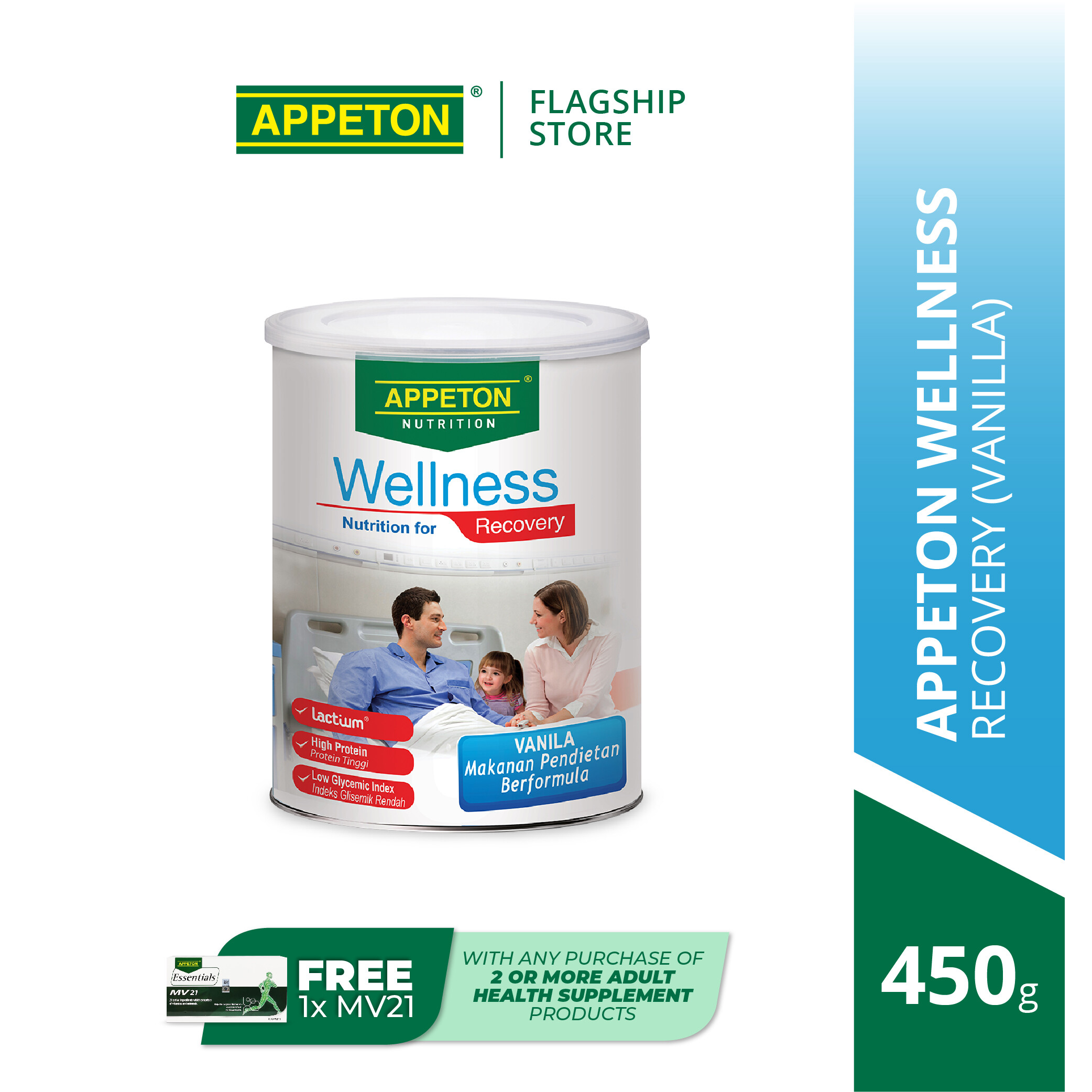 APPETON Wellness Recovery Nutrition Milk (Vanilla) (450g) with LACTIUM ...