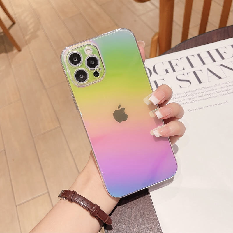 NEWTransparent เคสแข็งพร้อมเปลี่ยนสีสำหรับ iPhone 12 Pro Max 11 X XR Xs ...