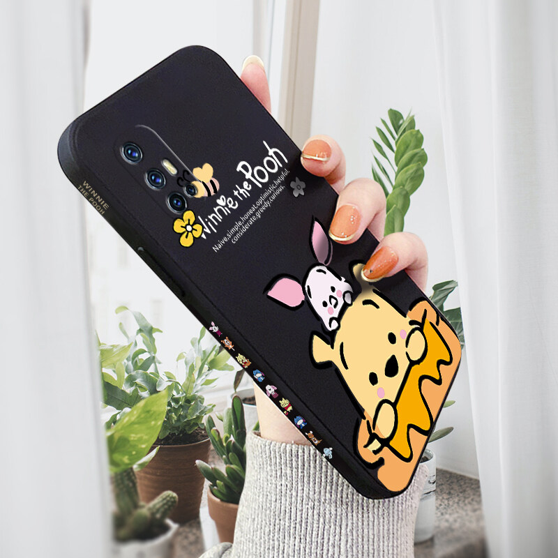 Jizetin เคสโทรศัพท์สำหรับ Vivo V19 Neo,เคสโทรศัพท์ HP ลายการ์ตูนหมีพูห์ใหม่เคสซิลิโคนแบบขอบ ...