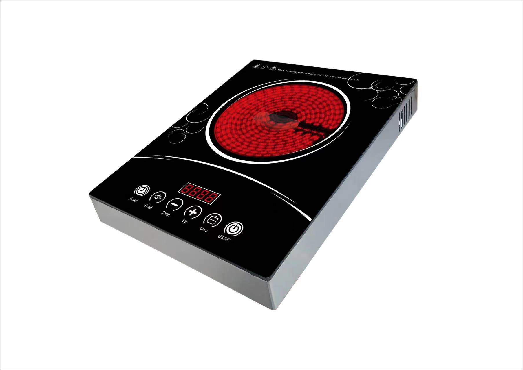 Infrared Ceramic Cooker Hob Touch Control Panel 2 Burner Cooktop ...