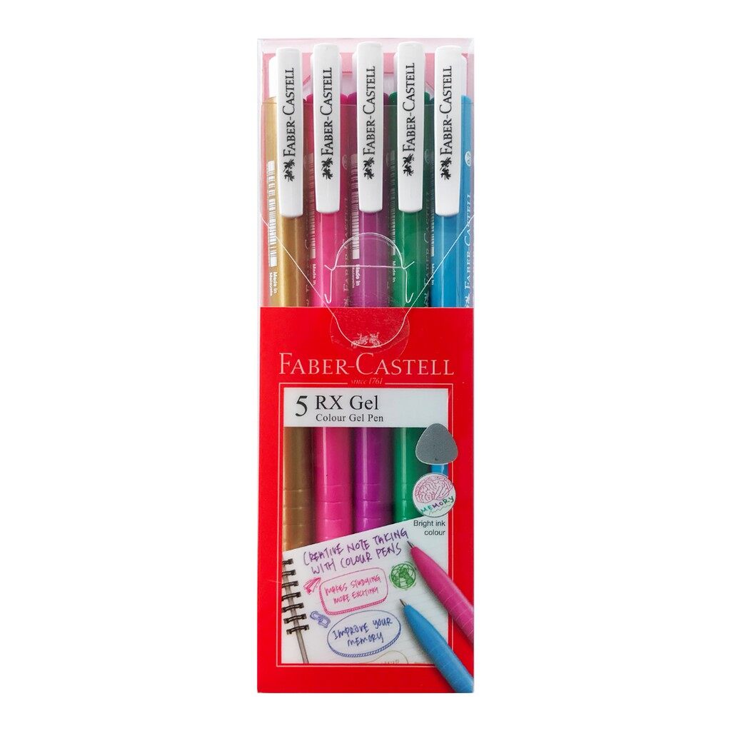Faber-Castell RX Gel Pen Wallet of 5 Colors 0.7mm | Lazada