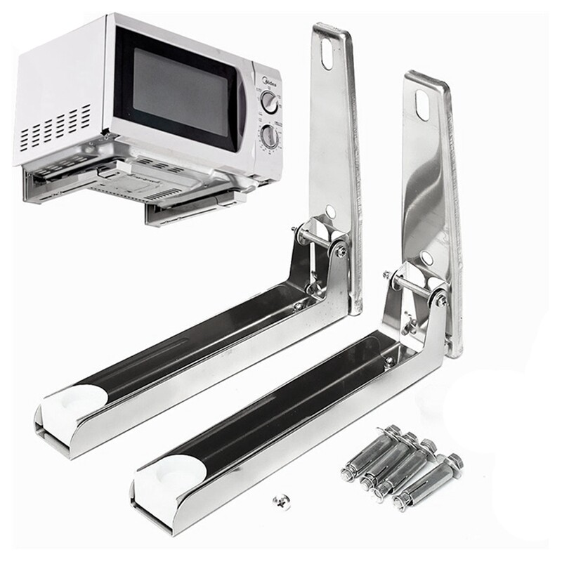 Support Frame Steel Foldable Stretch Shelf Rack Microwave Oven Wall ...