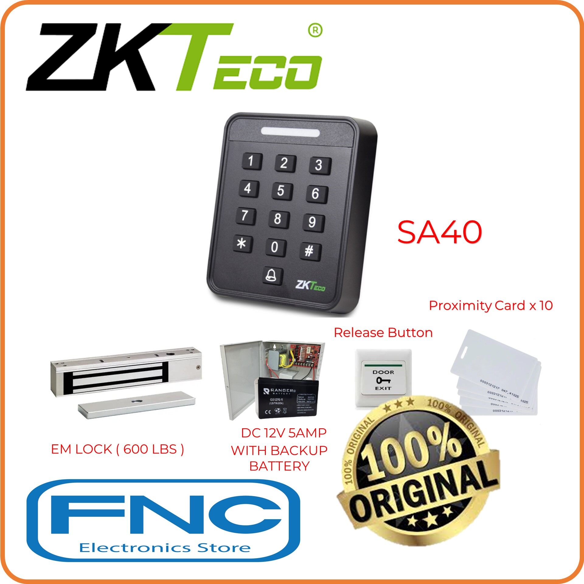 ZKTECO SA40 Door Access Simple Standalone Device Supporting Proximity ...
