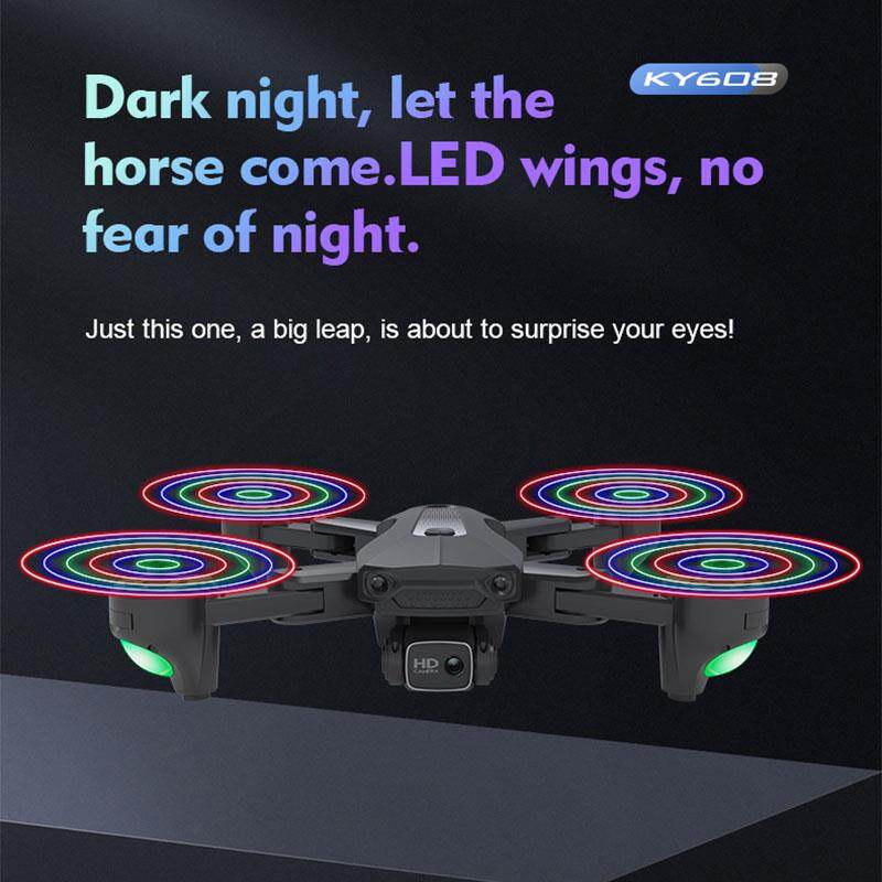 TVC-MALL KY608โดรน4K HD กล้องเลนส์คู่ GPS ใบพัดไฟ LED 360 ° Tumbling 20 ...