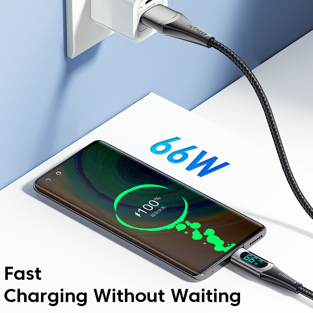 Essager PD 66W 6A USBA C ถึง USB Type-C สายไฟ Fast Charger สำหรับ ...