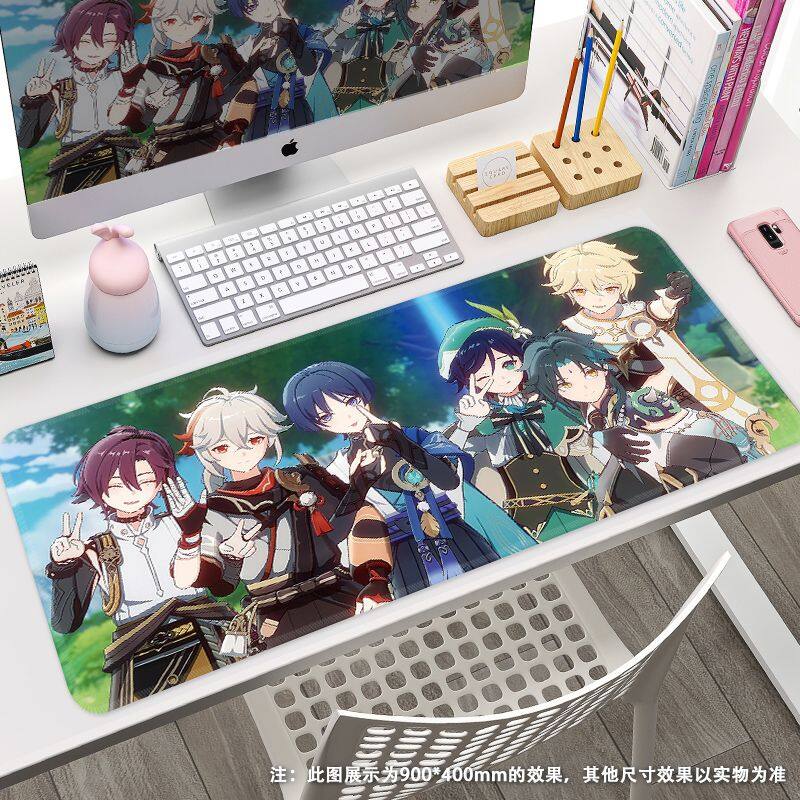 Genshin Impact Anemo boy group oversized mouse pad Wanderer Venti Xiao ...