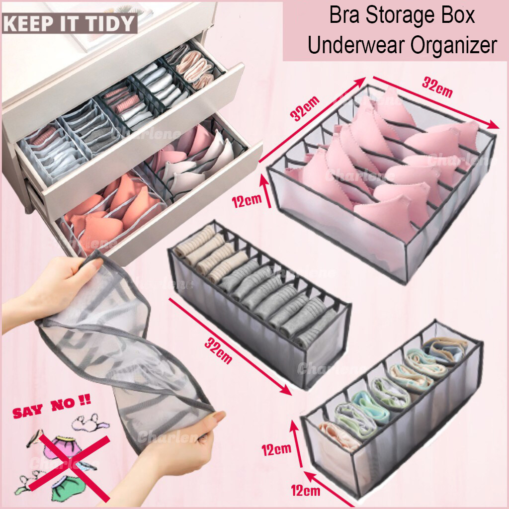 Bra storage box Underwear Organizer 6/7/11 Cell Foldable Storage Box ...