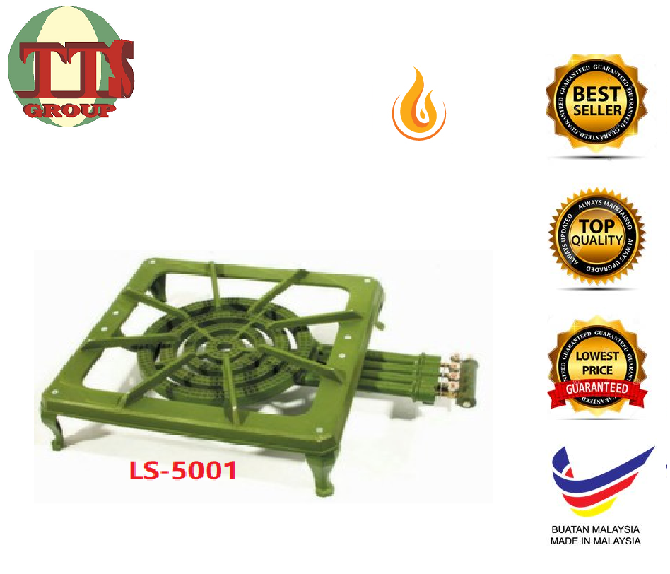 TTS - 3 PIPE/ 4 PIPE GREEN GAS STOVE WITH SQUARE STAND/ TUNGKU DAPUR ...