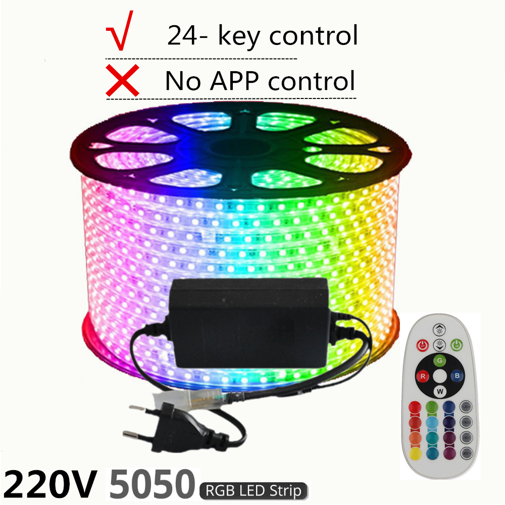 Seville LED Strip Light Waterproof 220V RGB Remote control SMD 5050 ...