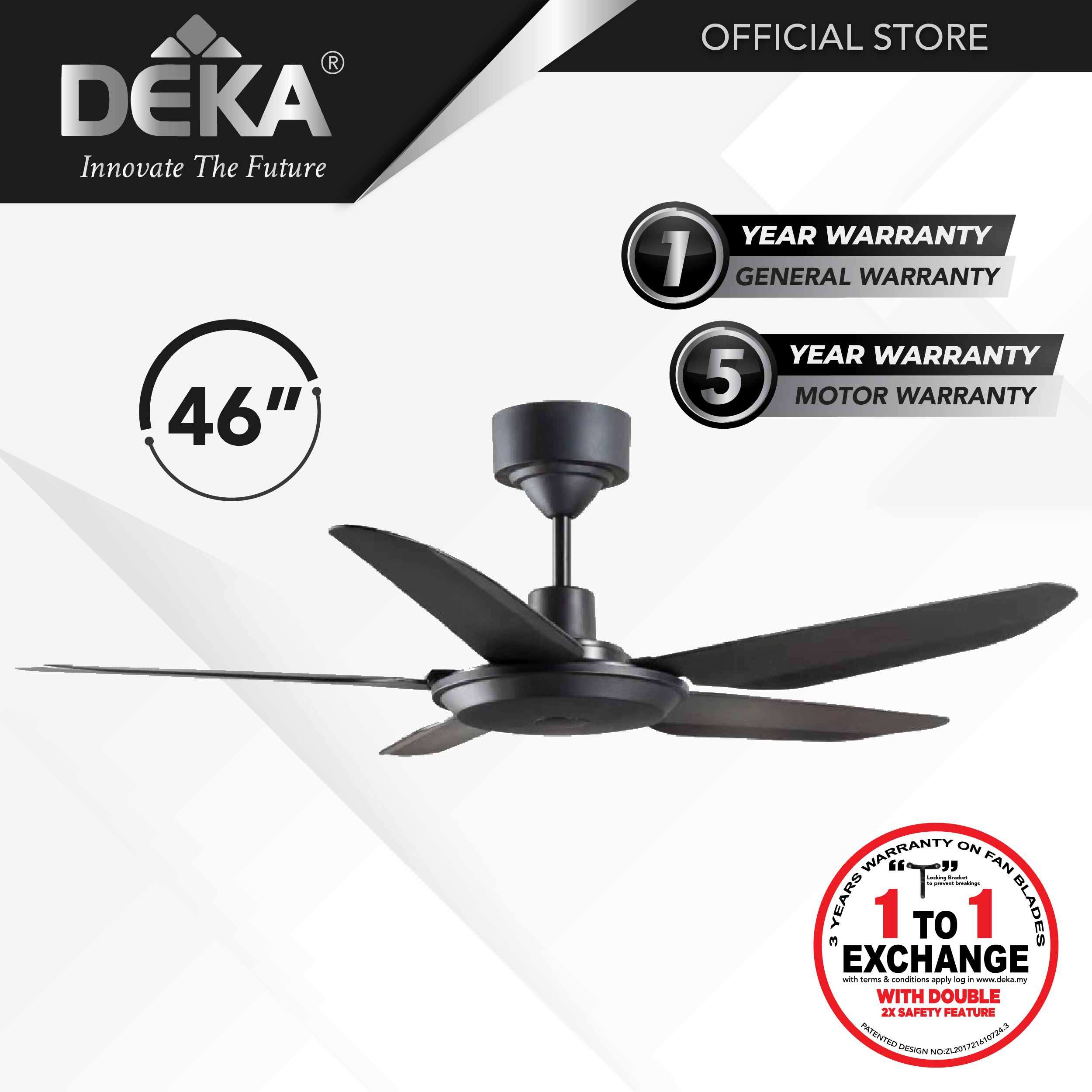 Deka Kronos 46" 5 Blades DC Motor Ceiling Fan with 14 Speeds Remote ...