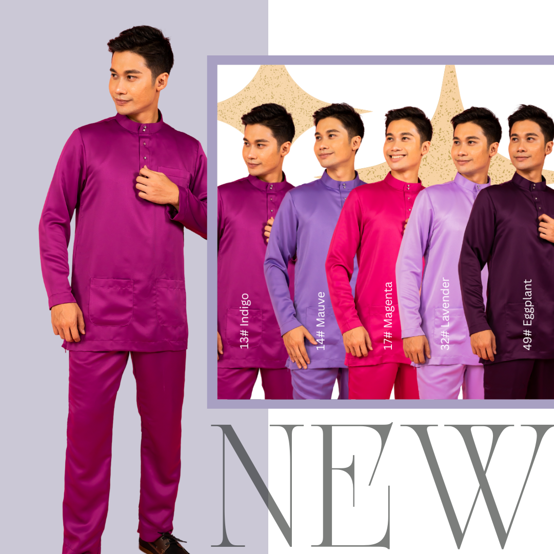 Baju Melayu Slimfit Kain Paloma 22026 Batch 3 Purple Series Lazada