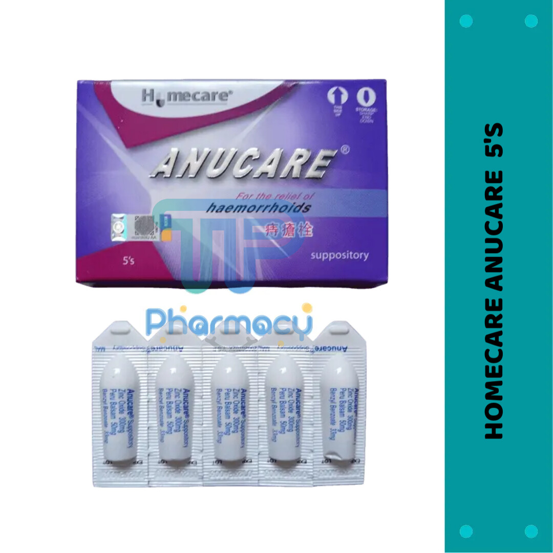 HOMECARE ANUCARE SUPPOSITORY FOR RELIEF OF HAEMORRHOIDS 5'S | Lazada