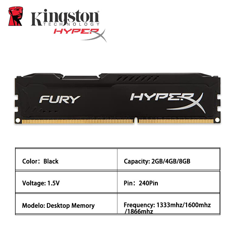 Kingston Hyperx Fury Ddr3 Desktop Ram 4gb 8gb Dimm Ram 1333mhz 1600mhz
