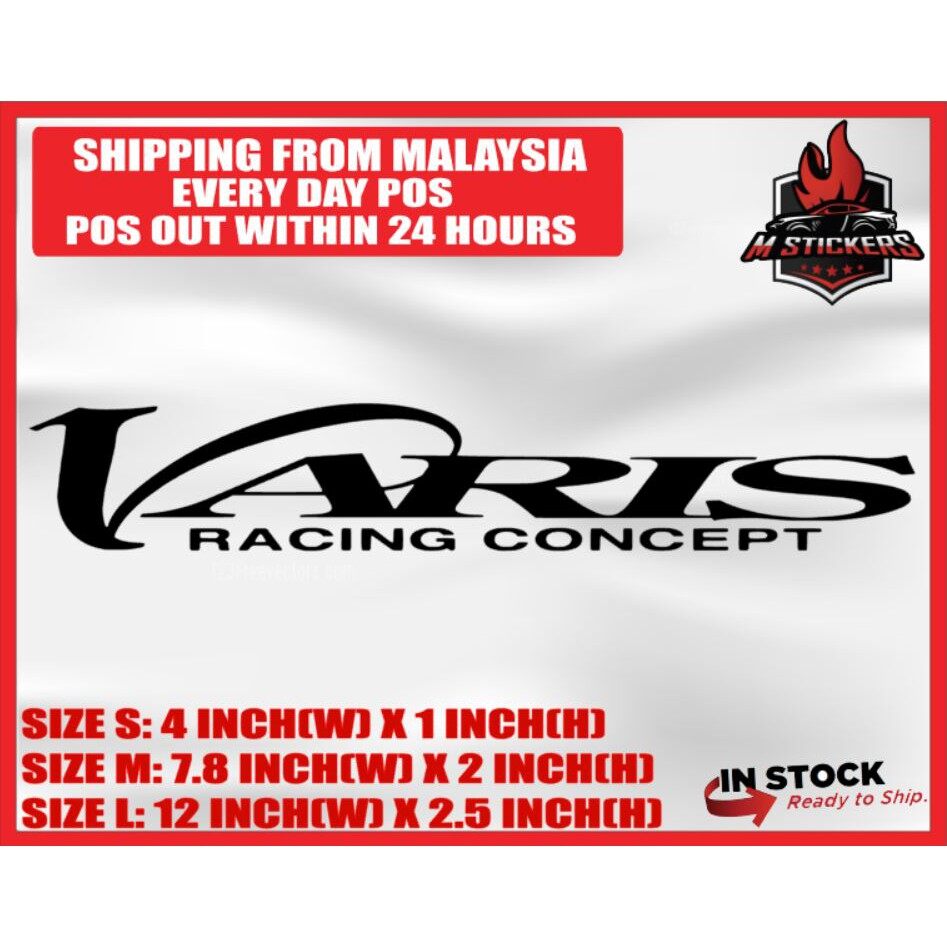 VARIS RACING CONCEPT CAR STICKER KERETA LANCER INSPIRA EVO MYVI AXIA BEZZA PROTON PERODUA | Lazada