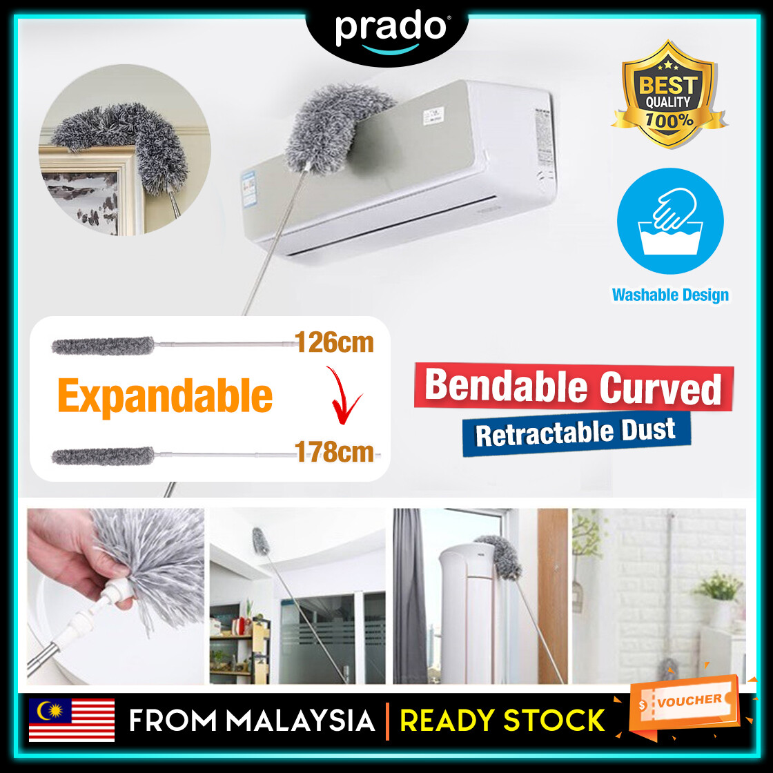 PRADO Malaysia Bendable Max 179cm Steel Alloy Rod Brush Showroom ...