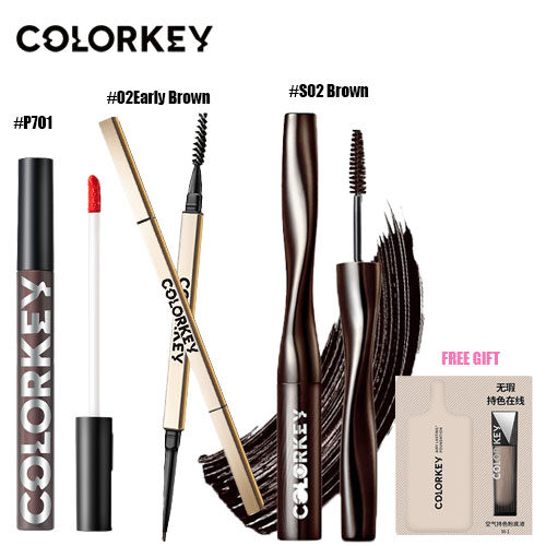 [Ready Stock] Colorkey Makeup Set Mascara Eyebrow Pencil Lipstick 3 Set ...