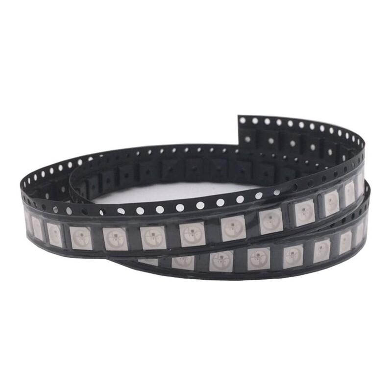 100PCS WS2812B RGB LED Chip 5050SMD White PCB WS2812 Individually ...