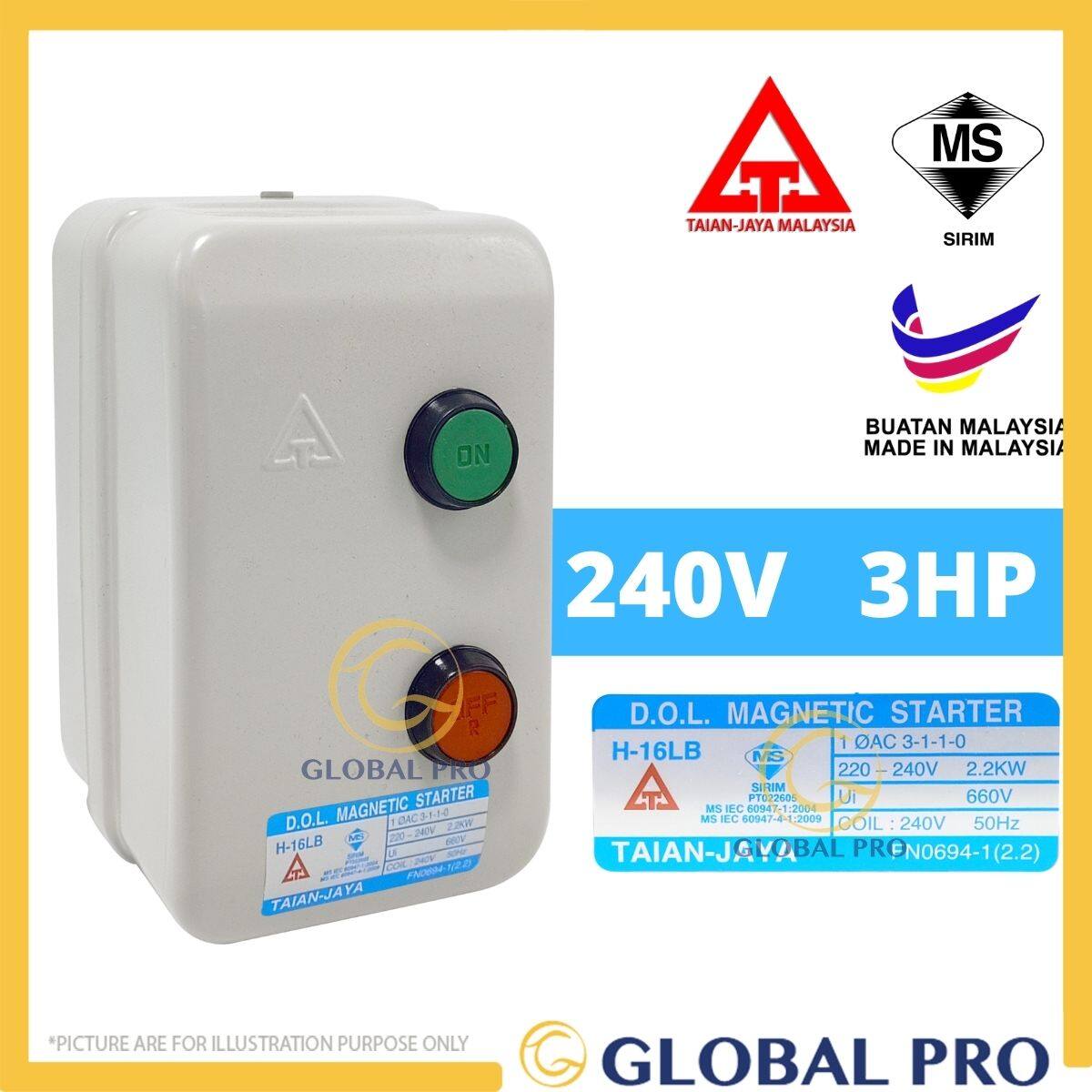 TAIAN-JAYA D.O.L Magnetic Starter 240V 1HP, 2HP 3HP | Lazada