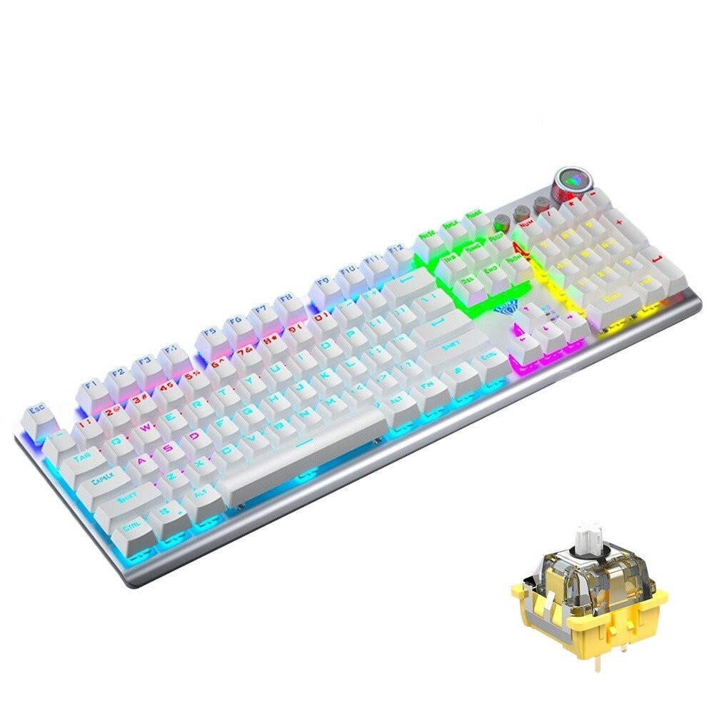 AULA F3018 DUAL TOUCH SWITCH MECHANICAL GAMING KEYBOARD 104 KEYS ANTI ...