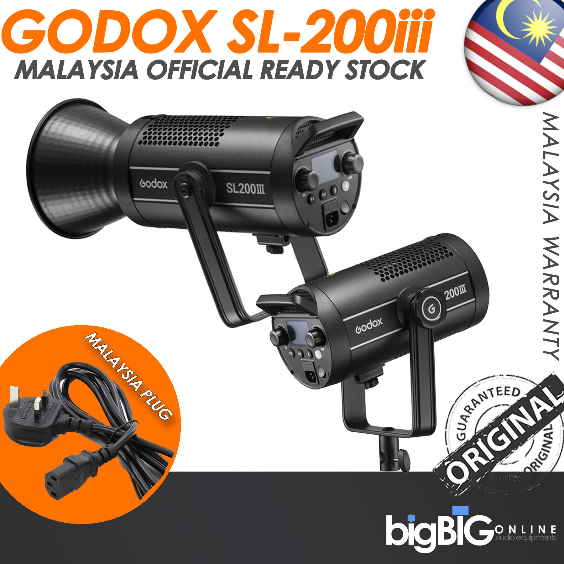 GODOX SL200iii LED 200W DayLight Balanced 5300K Studio and Video Light ...