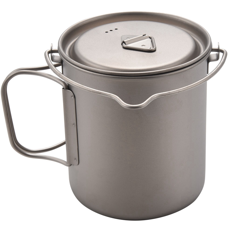 Outdoor Titanium Pot Cup Mug Pots Tableware Camping Cup Picnic Water ...