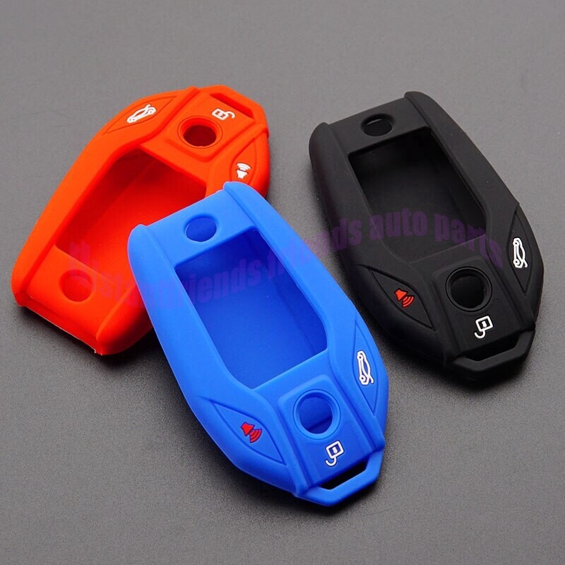 Rubber Silicone key wallet cover case Protect for BMW 2017 2018 5 7 ...