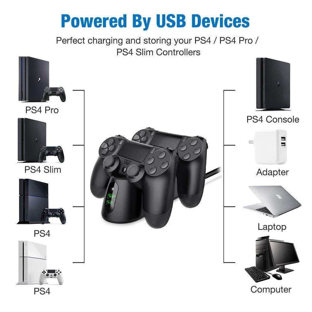 จาก XspaceX PS4 Charger, PS4 Wireless Charger Dual USB Fast CHARGING ...