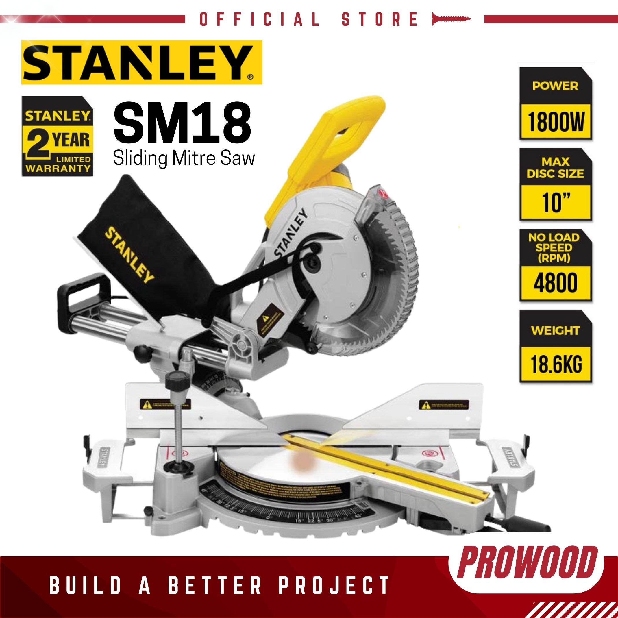 STANLEY SM18 1800W254mm Sliding Mitre Saw 10" 1800w mesin potong kayu ...