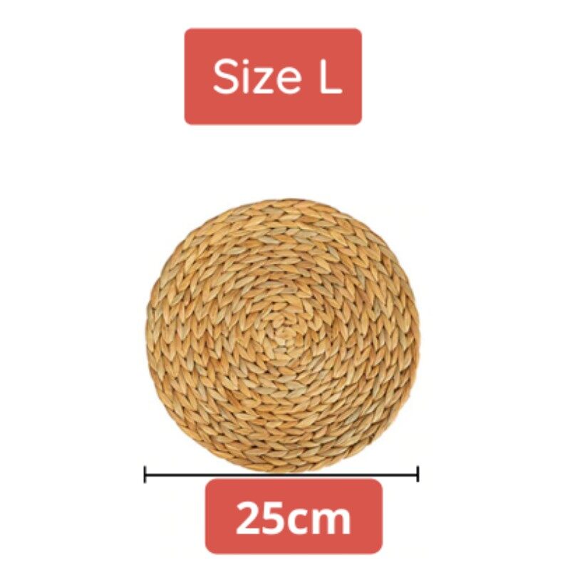 QB Japanese-style Home Natural Corn Husk Handmade Straw Plate Tea Table ...
