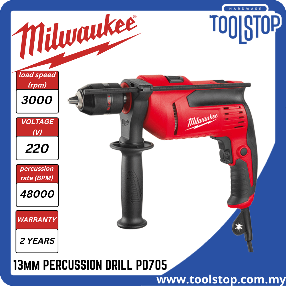 MILWAUKEE 13mm PERCUSSION DRILL PD705 | Lazada
