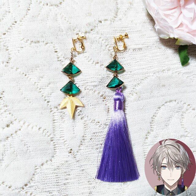 Vtuber Kaida Haru คอสเพลย์ต่างหูหูคลิปอะนิเมะห้อยต่างหูเครื่องประดับฮา ...