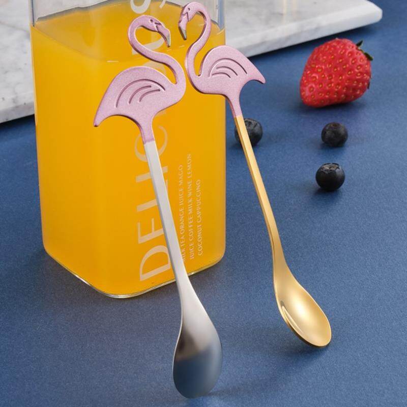 Stainless Steel Flamingo Coffee Scoop Tableware Cute Teaspoons Stirring ...
