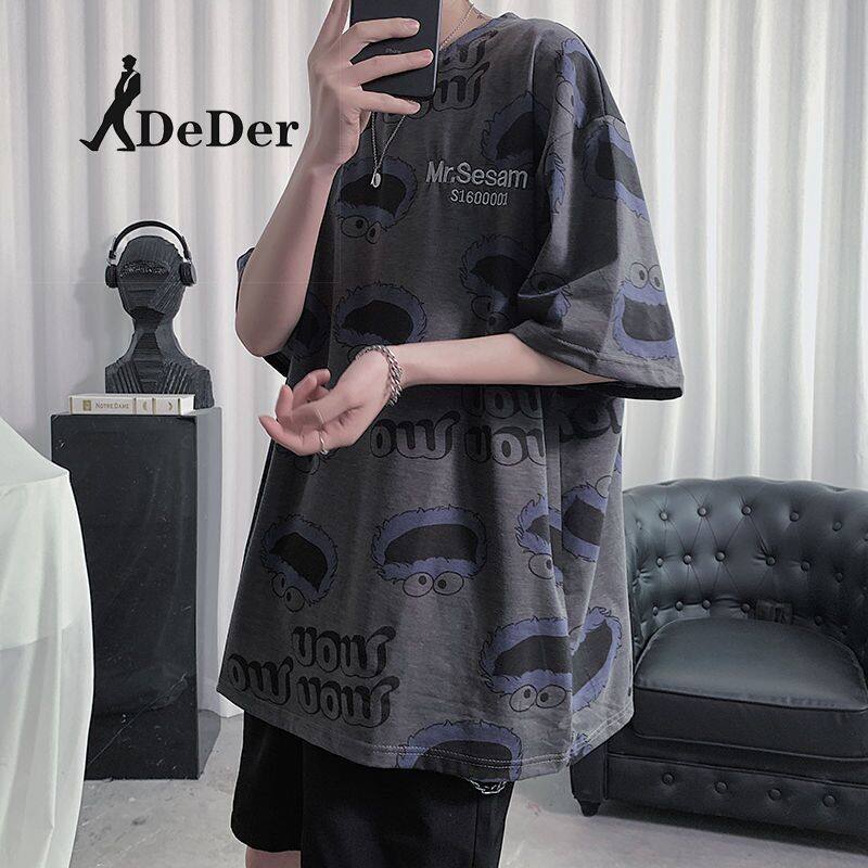 DeDer เสื้อยืดแขนสั้นพิมพ์ลายสำหรับผู้ชาย,เสื้อครึ่งแขนสไตล์เกาหลี ...