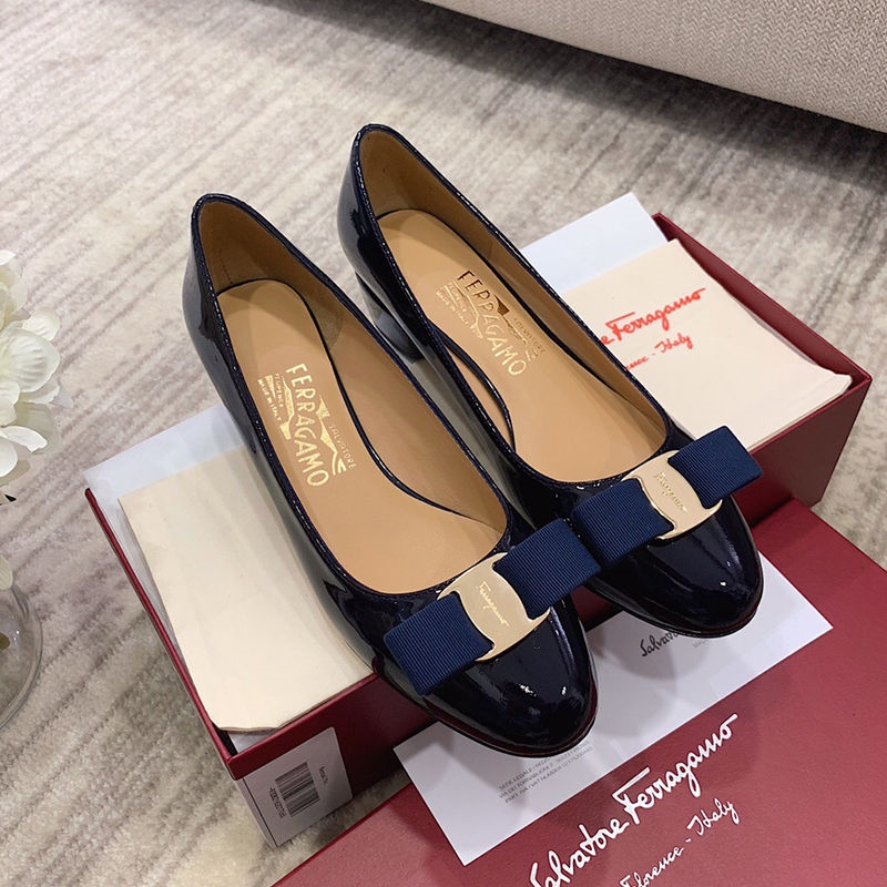 SF Bowknot Single Shoes Women's Spring 2021 New Round Toe Shallow Mouth ...