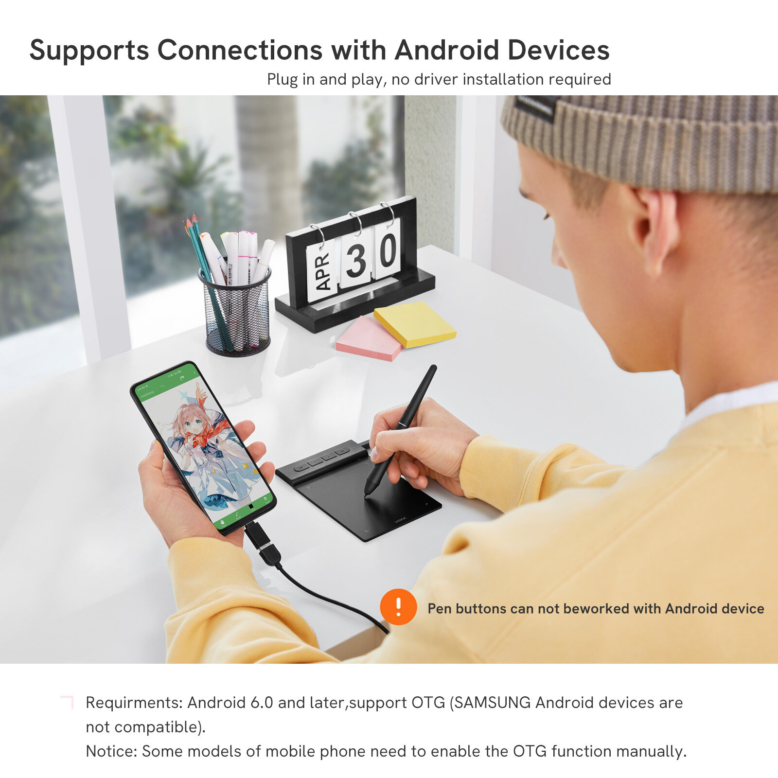 VEIKK Creator Pop VK430 4X3นิ้วพกพาได้บางเฉียบ OSU แท็บเล็ตวาดรูป ...