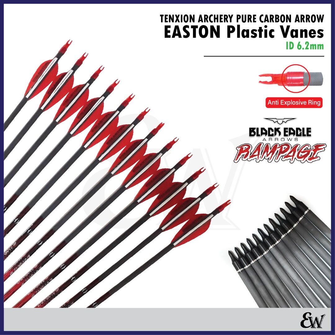 Black Eagle Rampage Easton Vanes SP 600 ID 6.2mm Pure Carbon Arrow ...