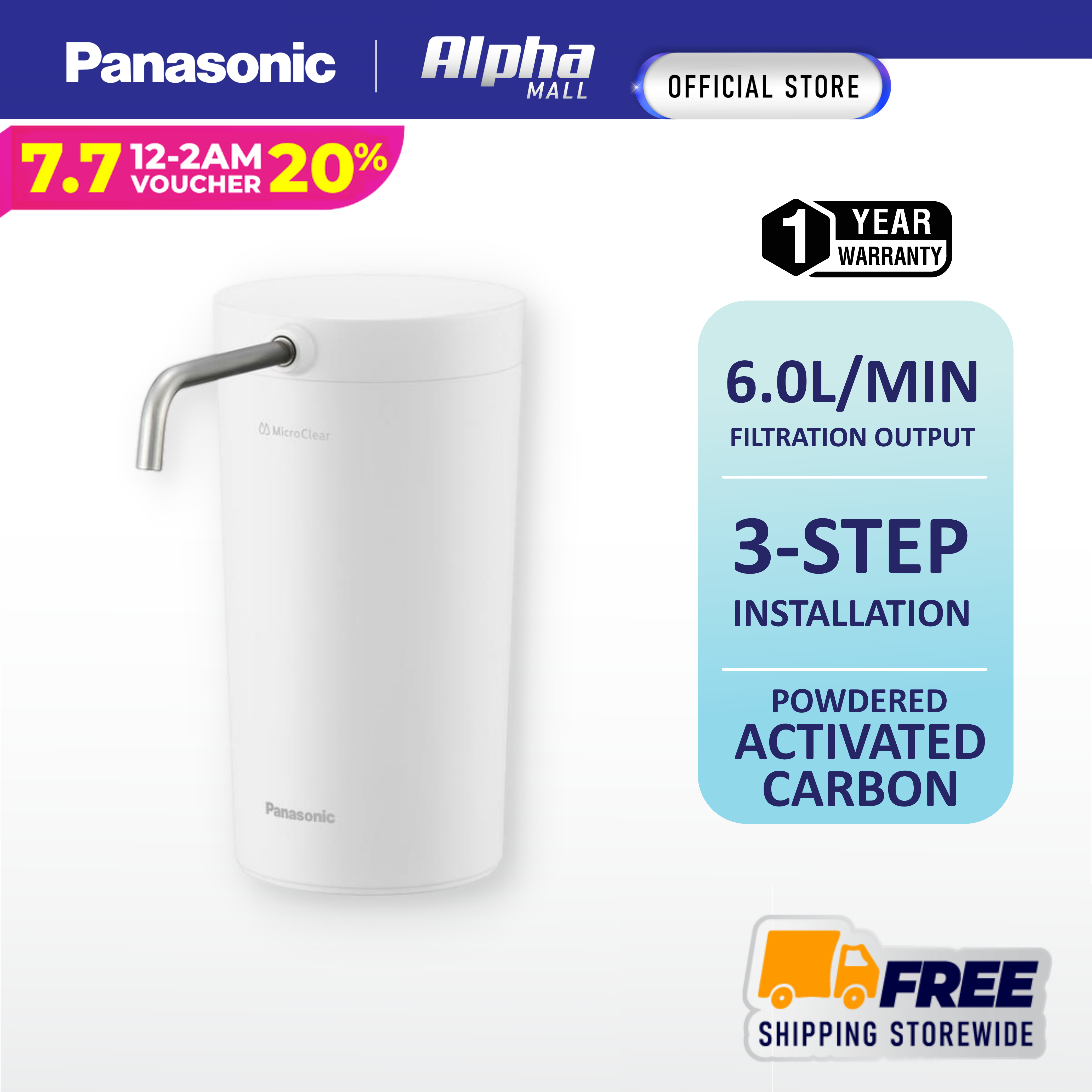 PANASONIC TK-CS200 Countertop Water Purifier TK-CS200-HMA/WMA (2 COLOR ...