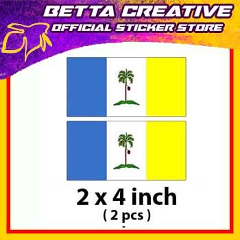 Small Stickers - Flag Pulau Pinang Penang Bendera 2 pcs Motor / Helmet ...