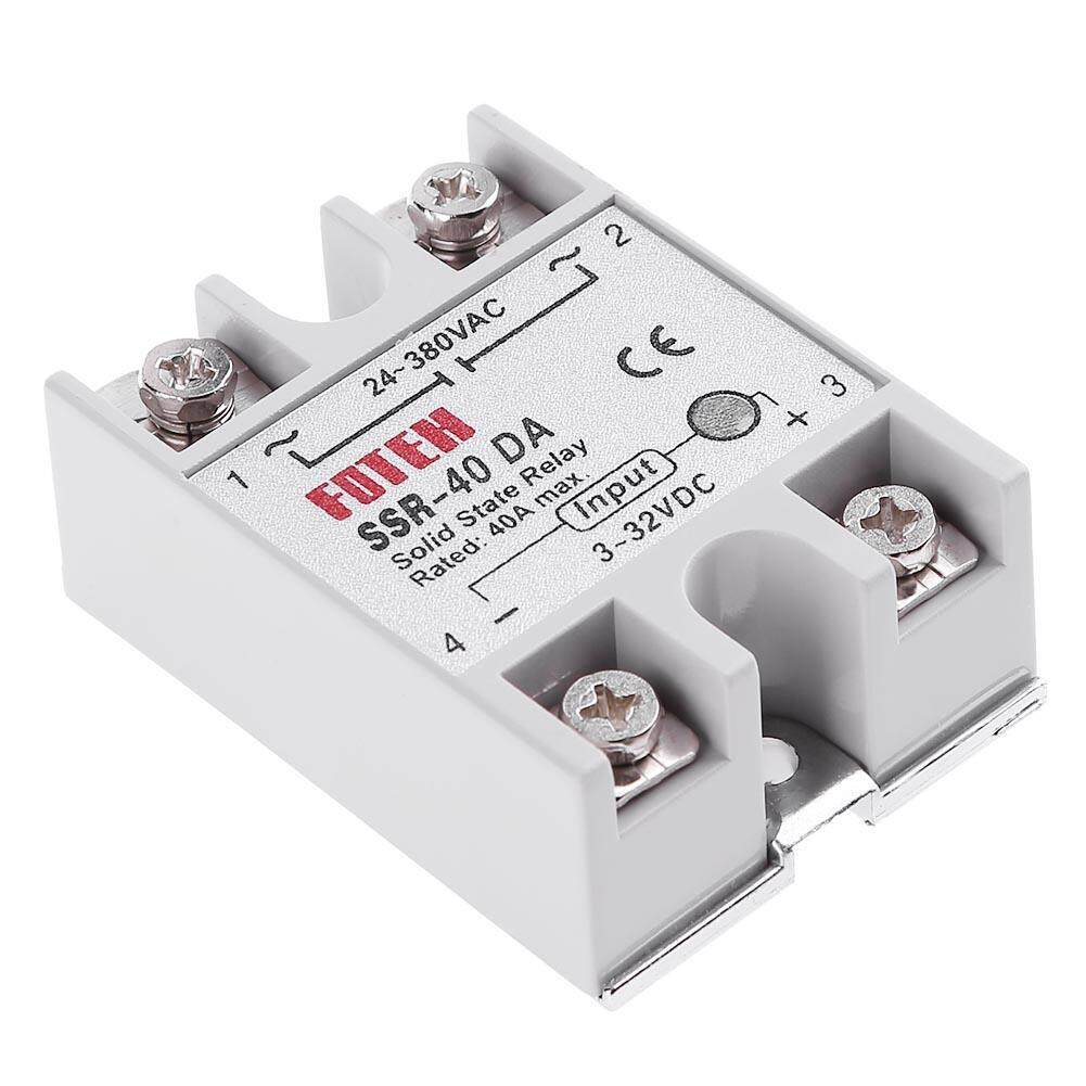 SINGLE PHASE DC 3-32V to AC 24-380VAC SSR-40DA 40A Solid State Relay ...