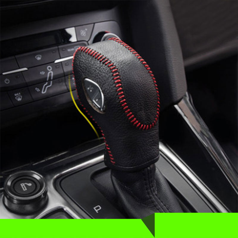 LHD Car Genuine Leather Gear Shift Knob Cover For Ford Ecosport Escape ...