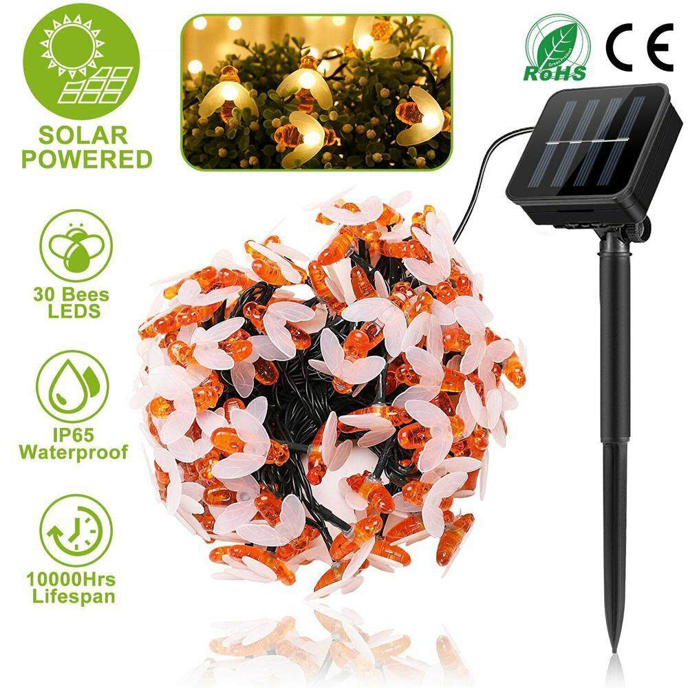 20/30LED Simulation Honey Bees Solar Power String Lamp Fairy Lights ...